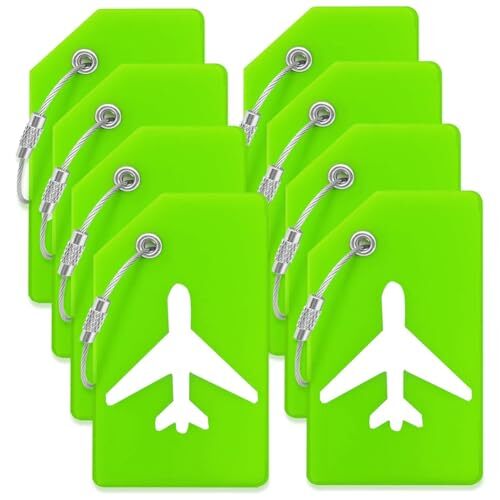 8Pack Luggage Tags for Suitcases with Name Id Card, Silicone Backpacks ...