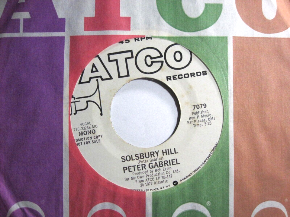 PETER GABRIEL * 45 * Solsbury Hill * 1977 * DJ PROMO * Nice NM/ MINT ! USA ATCO | eBay