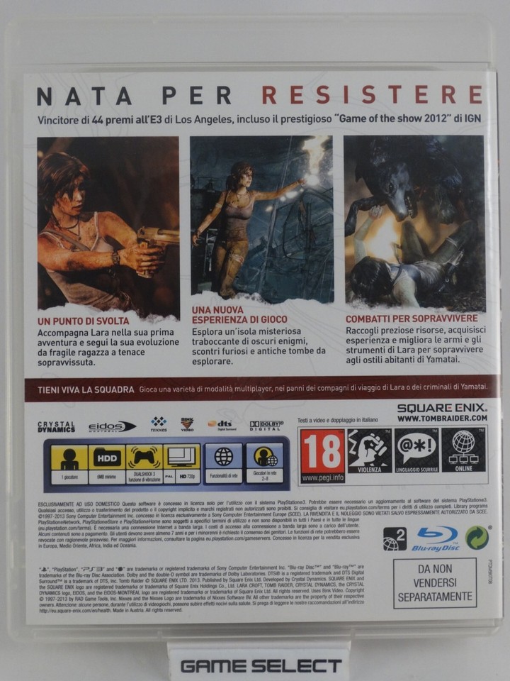 TOMB RAIDER 2013 Lara Croft PS3 PLAYSTATION 3 Pal - Original Outfit ...