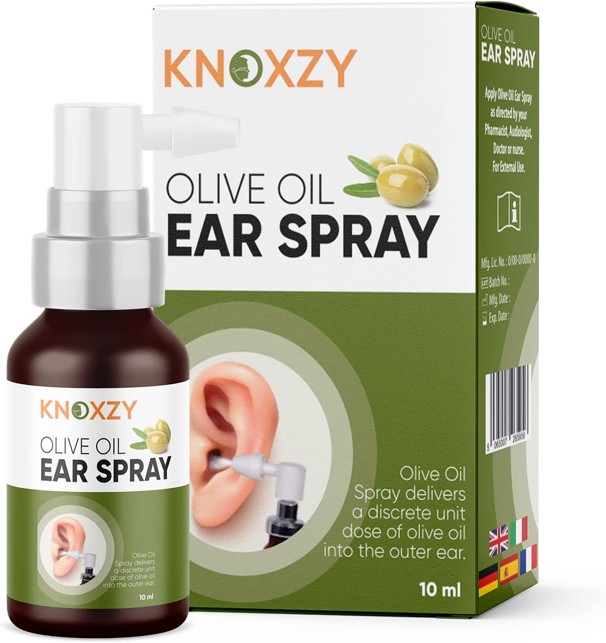 Knoxzy Wax Removal Natural Olive Oil Ear Spray for Ear Infections ...