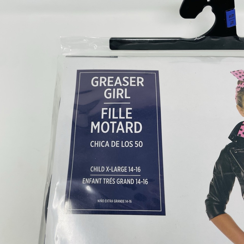 Greaser Girl Retro 50's Sock Hop Dress Up Youth Halloween Costume XL 14 ...