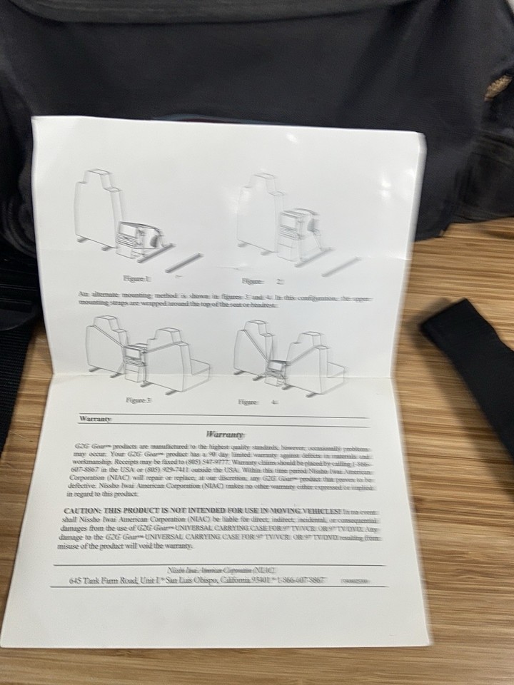 CARRYING CASE ONLY 9" CRT TV G2G Gear Universal Case with instructions ...