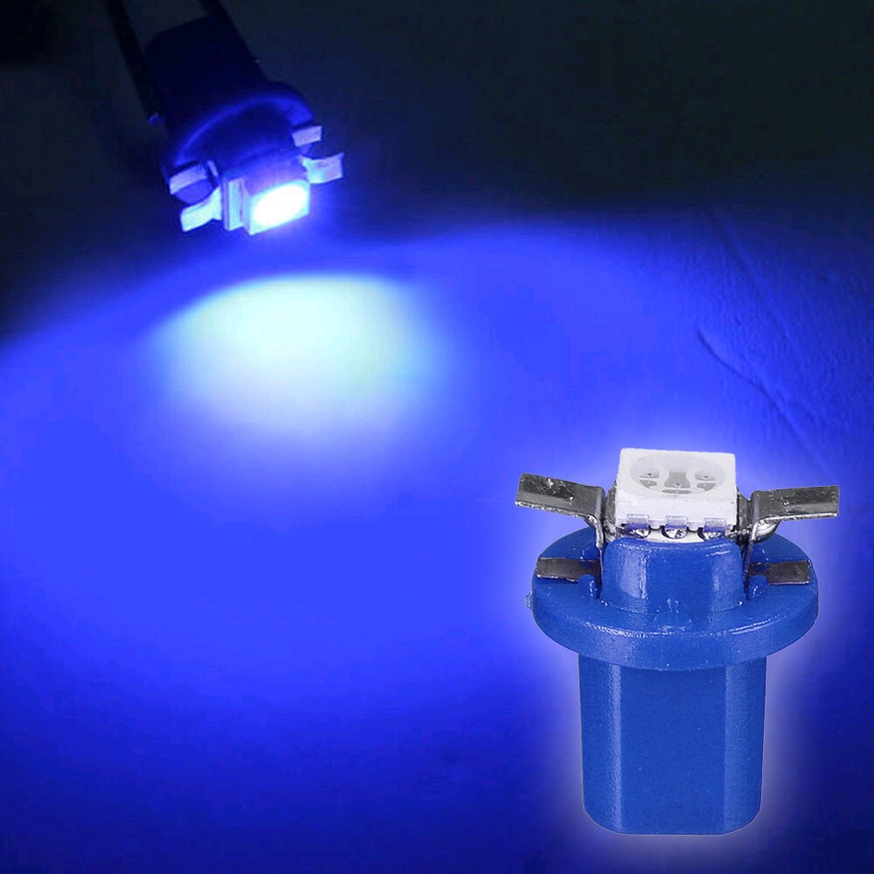 10* T5 B8.5D 5050 SMD LED Blue Car Dashboard Instrument Light Bulb ...