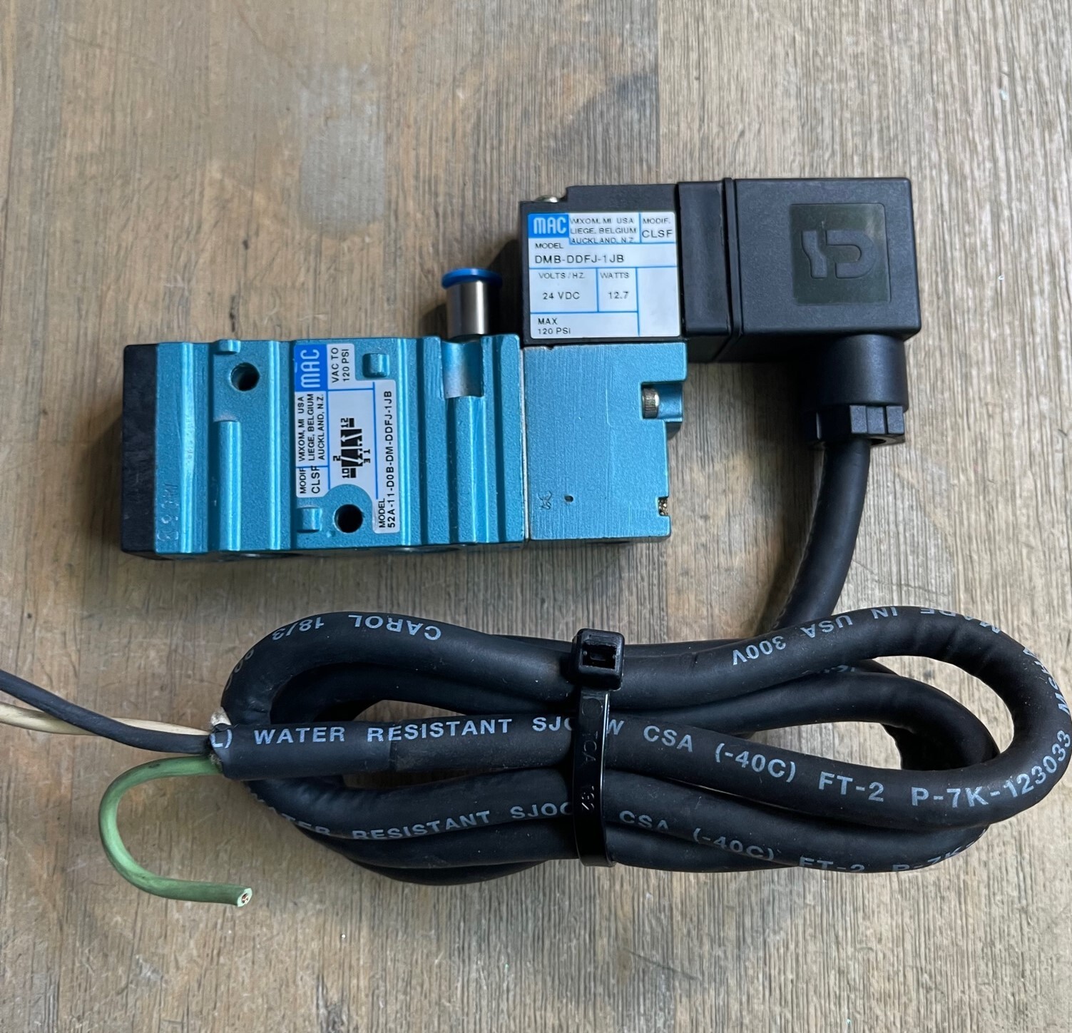 MAC 52A-11-D0B-DM-DDFJ-1JB SOLENOID VALVE WITH DMB-DDFJ-1JB 24VDC 12.7W ...