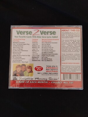 Verse 2 Verse Kidz CHRISTMAS SONGS WITH BIBLE VERSE +LYRICS CD BRAND ...
