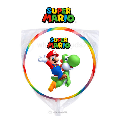 24 Super Mario Yoshi Custom 1.67" Stickers Labels for Bag Lollipop ...