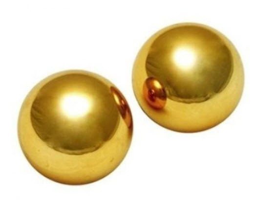 Solid Steel Golden Metal Balls Duo Ben Wa Personal Kegal Exerciser ...