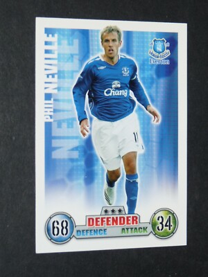 PHIL NEVILLE EVERTON TOFFEES TOPPS CARD PREMIER LEAGUE FOOTBALL 2007 ...