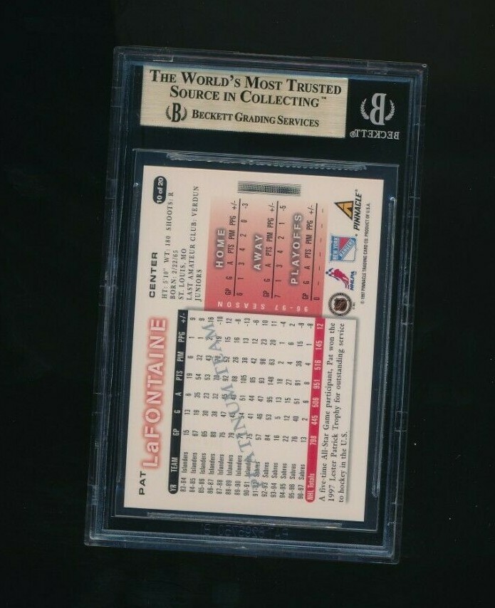 1997-98 Score Rangers Platinum #10 Pat Lafontaine BGS 9.5 VHTF Rare | eBay