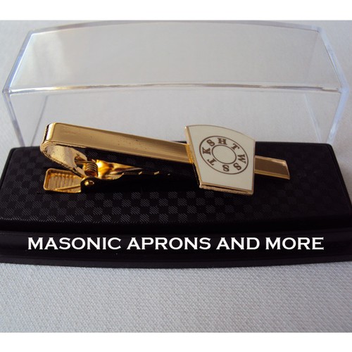 Masonic- Mark Keystone White Enameled Tie Clip (Boxed)(4704) | eBay