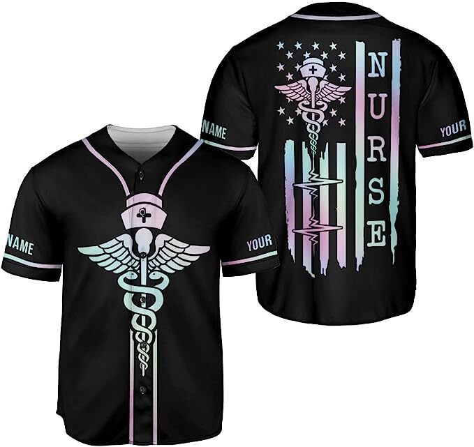 Personalized Nurse Baseball Jersey Flag Nurse Graduation Baseball ...