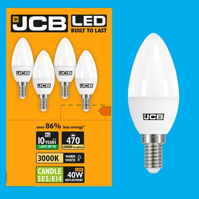4x 5.5W (=40W) LED Candle 3000K Warm White SES Opal E14 Small Screw ...