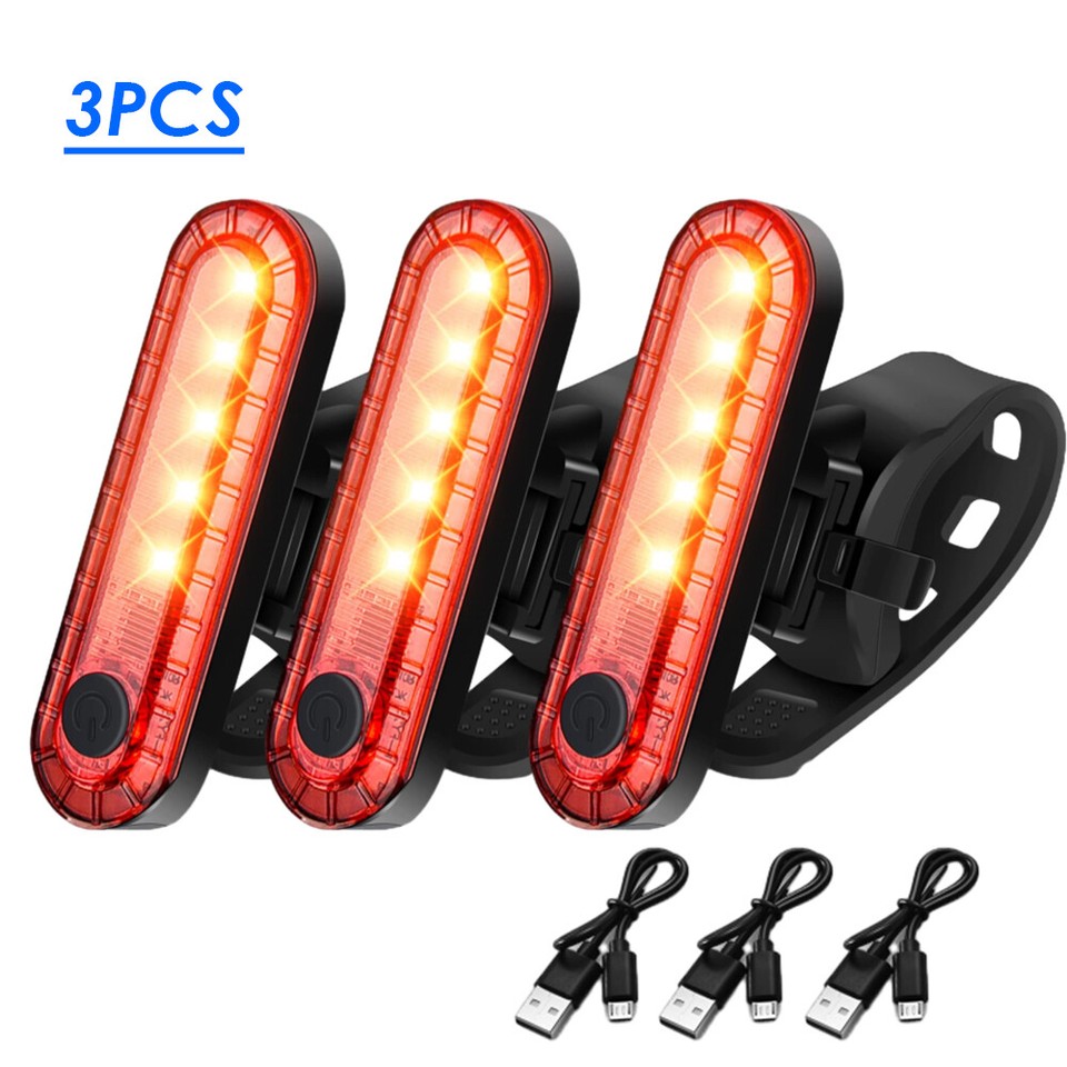 5LED USB Bike Bicycle Cycling Light Rear Tail Flashing Safety Warning ...