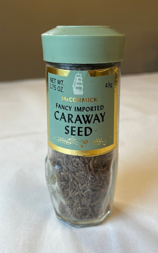 Vintage McCormick Caraway Seed spice jar full green label lid | eBay