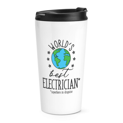 World's Best Electrician Travel Mug Cup Funny Joke Favourite Electrical ...