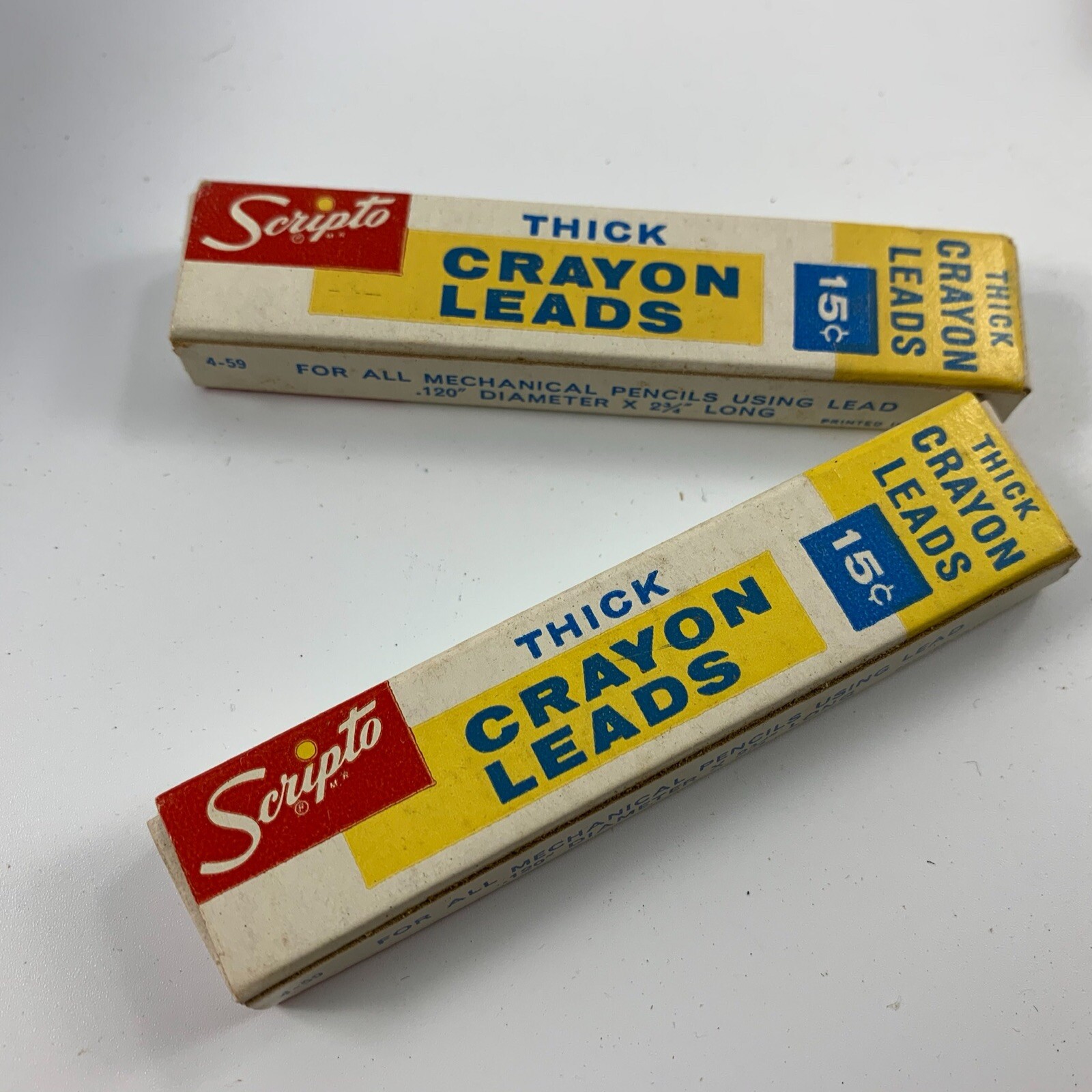 Two Boxes Of Vintage Scripto Thick Crayon Mechanical Pencil Red Leads ...