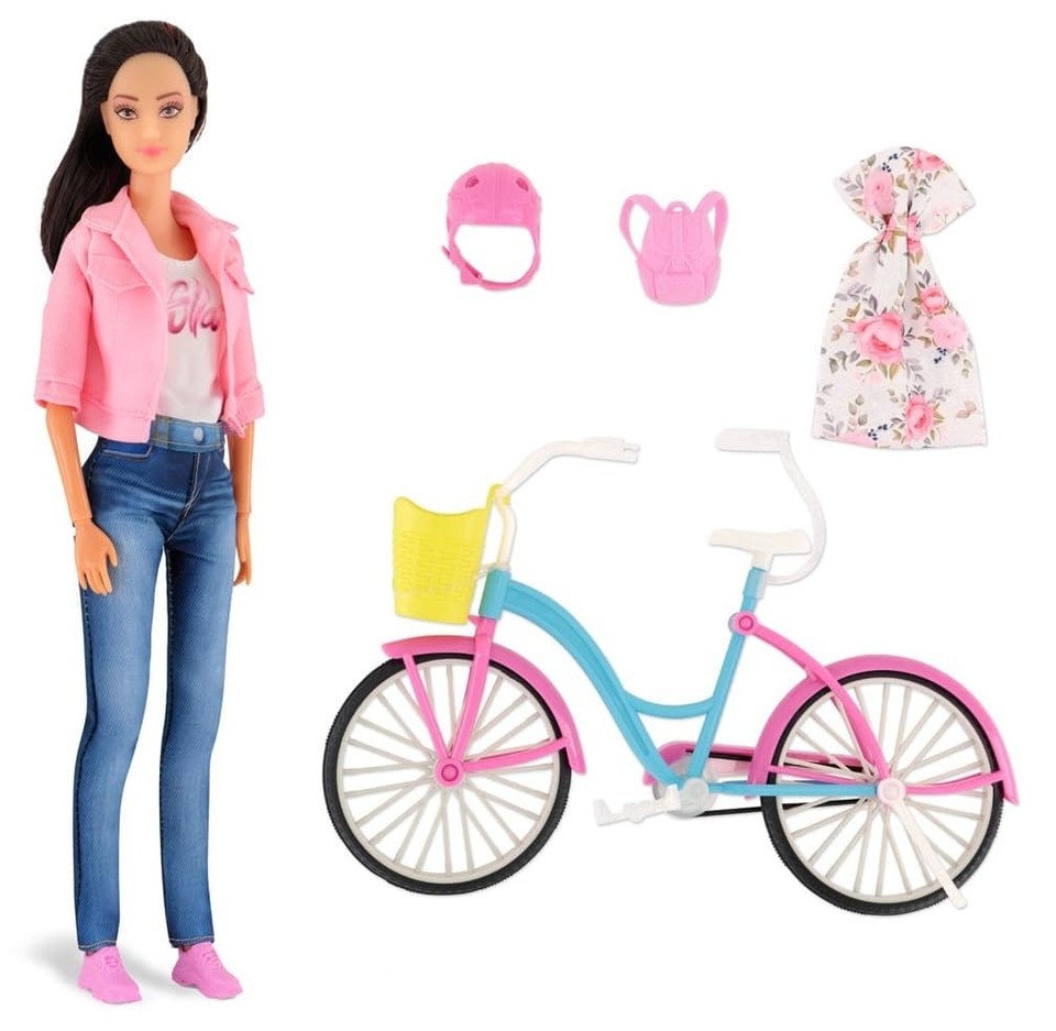BNIB Fulla Doll Cycle Helmet Backpack Bike Set Toy Triangle Christmas ...