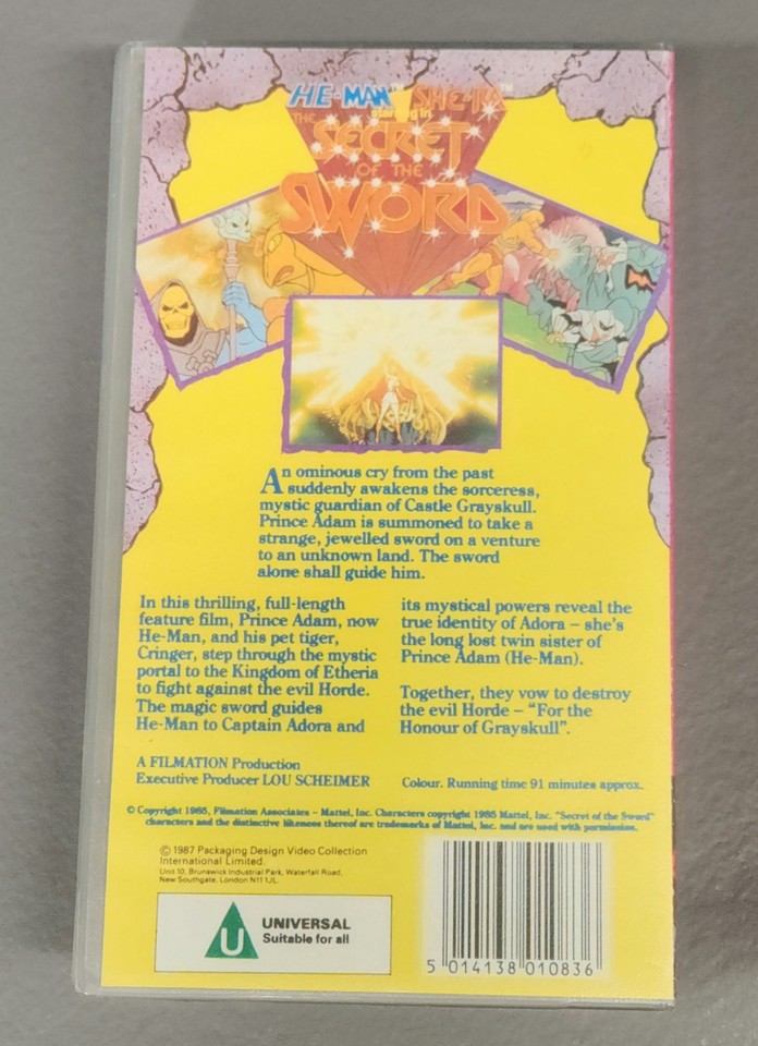 Vintage He-Man/She-Ra Secret of the Sword VHS, 1987, VG+/FREE SHIP! | eBay