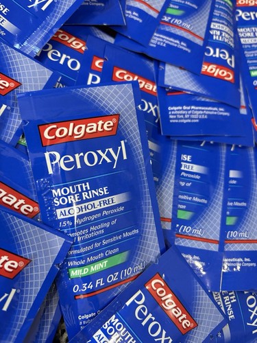 100-Pack Colgate Peroxyl Mouth Sore Rinse Sample Packets - Alcohol Free ...