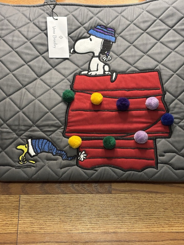 Vera Bradley Ski Slope Snoopy Tote Bag NWT Holiday Woodstock | eBay