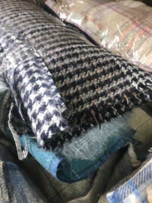 100% Wool Tweed Fabric Bundle. 1.8 kilos. Cushions, Crafts Etc. Woven ...