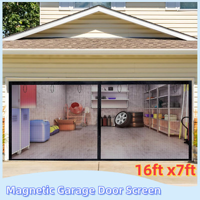 Magnetic Garage Door Screen Garage Net Cover for 2 Car Heavy-Duty ...