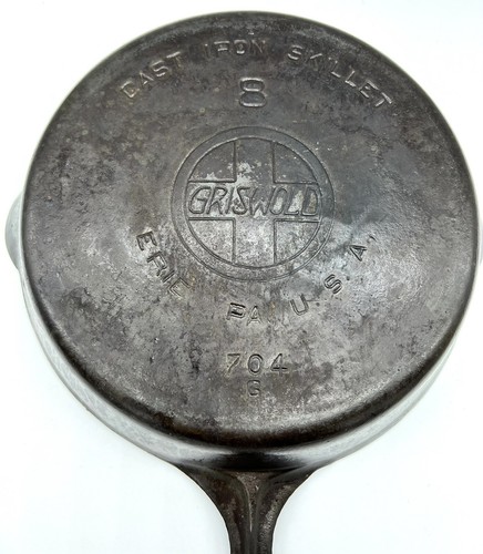 Vintage Griswold #8 Slant Logo Cast Iron Skillet 704 G - Unrestored | eBay