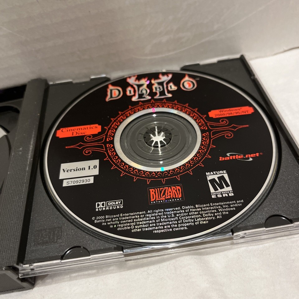 Diablo II Jewel Case 3 Disc Vintage Retro Video Game (PC, 2000 ...