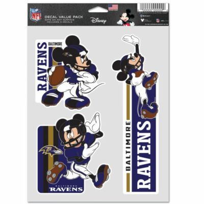 BALTIMORE RAVENS MICKEY MOUSE 3 PIECE MULTI-USE DECALS DISNEY NFL ...