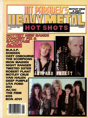 Hit Parader Magazine January 1986 Motley Crue Van Halen Kiss ACDC HM ...