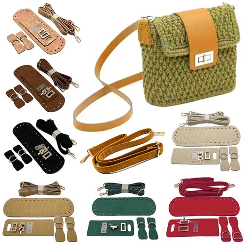 Handmade PU Leather Bag Strap Handbag Woven Set Bottoms W/ Hardware Accessories | eBay