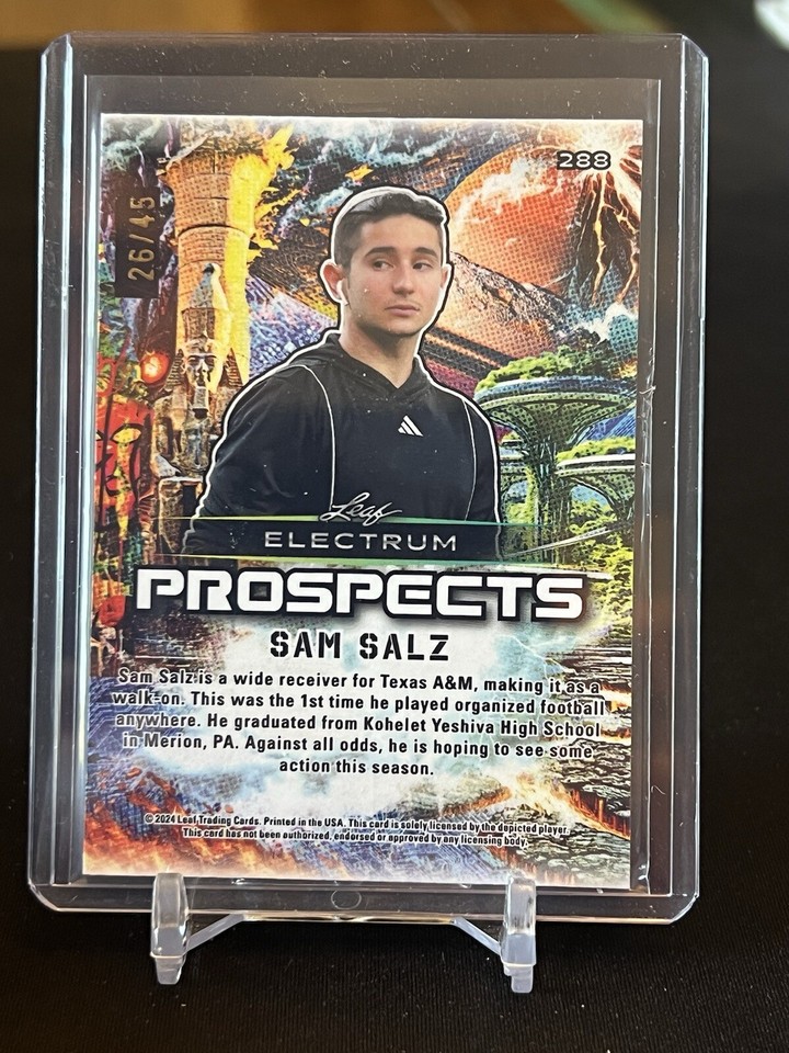 Sam Salz 2024 Leaf Electrum Prospect Auto /45 SP Texas A&M Aggies | eBay