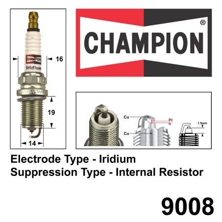 Champion Iridium Spark Plug (1) CHA-9008 | eBay