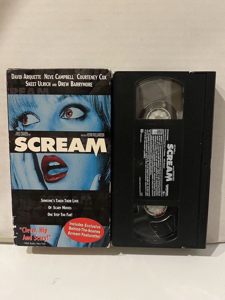 Scream (VHS, 1997) Blue Drew Barrymore Variant Cover Cult Horror Wes ...