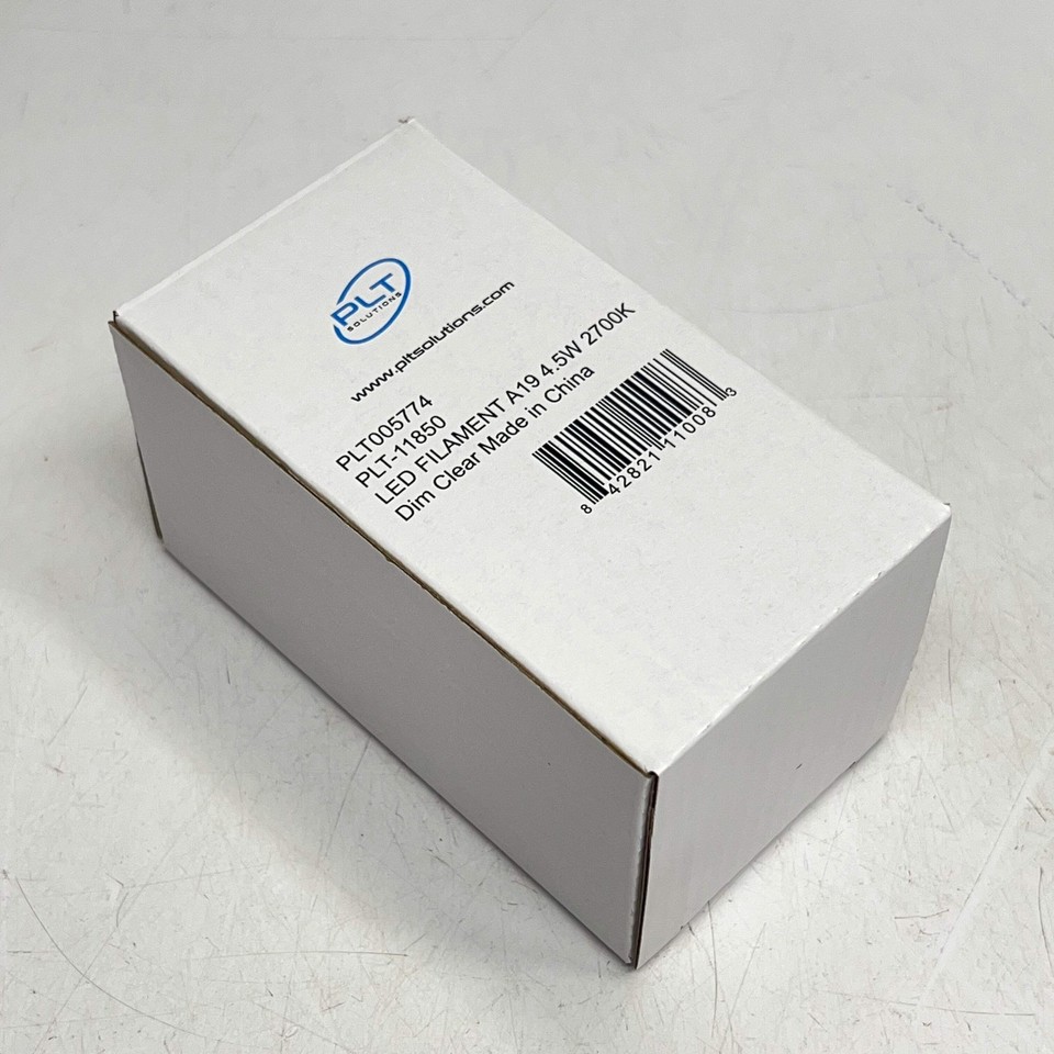 PLT SOLUTIONS (6 PACK) Led Filament Bulbs A19 4.5W 2700K Dimmable PLT ...