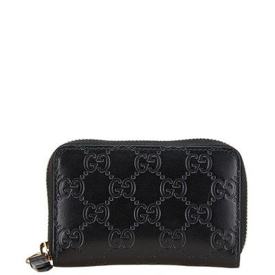 Gucci Guccissima Coin Case 447939 493075 Black Leather Women's GUCCI ...