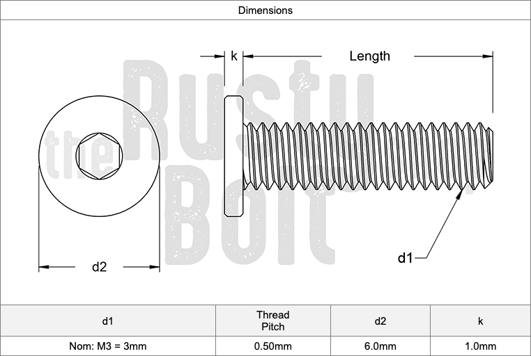 M3 x 14mm, Socket Head Screws, Ultra Low Profile, Thin, Wafer ...