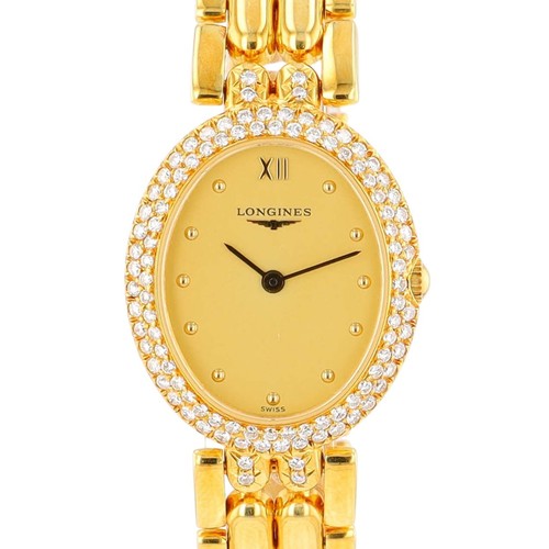 Longines DolceVita Oval 18KY Solid Gold w/ Genuine Diamonds Dress ...