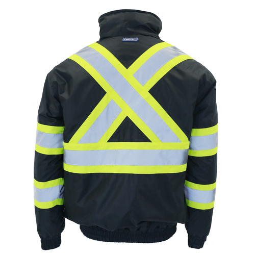 Hi-Vis Insulated Safety Bomber X Back Reflective Jacket ROAD WORK HIGH ...