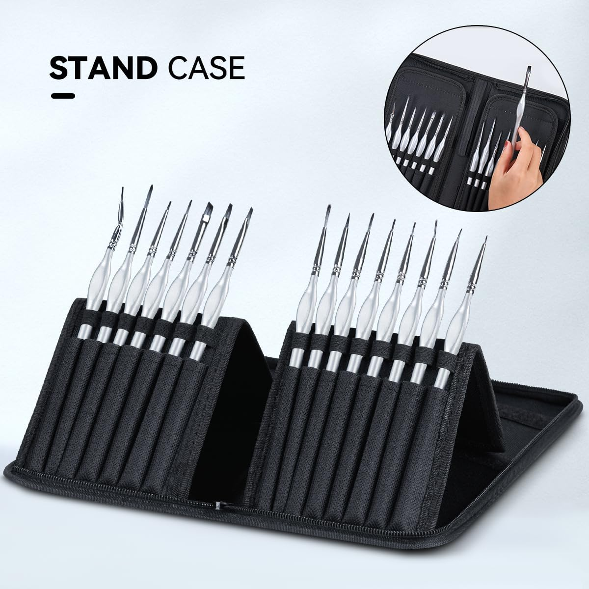 15PCS Miniature Painting Setm, Micro Detail Paint Brush Set, Watercolor ...