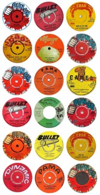 18x85mm Reggae Record Label Vinyl Stickers punch bullet pama crab retro ...