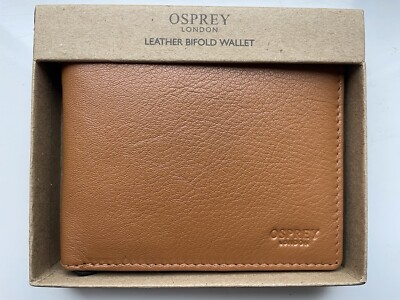 OSPREY London - Tan Leather ‘Wesley’ Billfold Wallet, BNWT in Gift Box ...