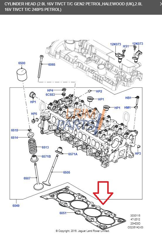 For Land Rover LR2 Evoque Dsicovery Sport 2.0 CYLINDER HEAD GASKET ...