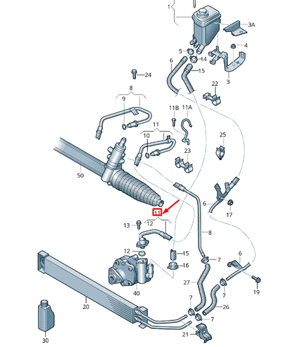 New VW TOUAREG 7P MK2 Power Steering Expansion Hose LHD 7P0422893AA | eBay