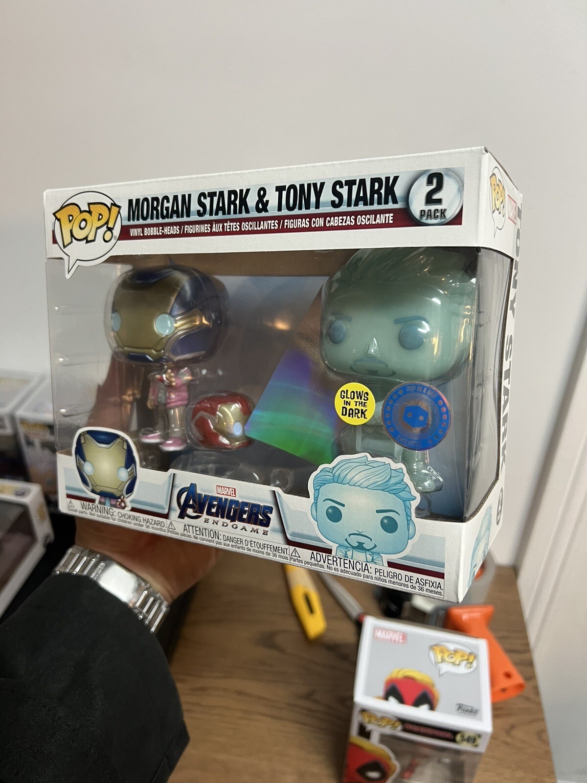 Funko Pop! Avengers Endgame Morgan and Tony Stark Exclusive PIAB GITD 2 ...
