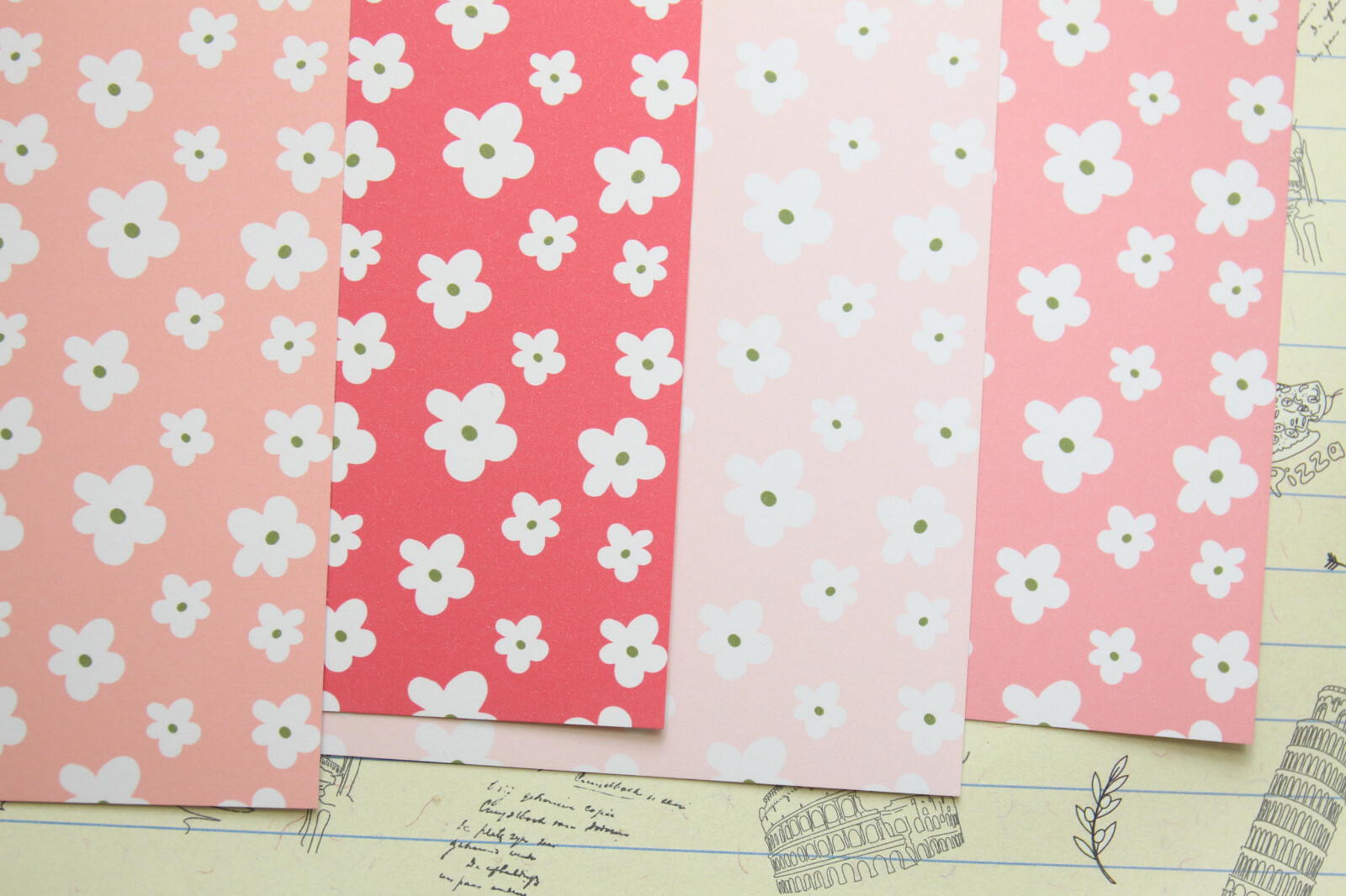 Colorful Flowers Card Stock 250gsm daisies floral pattern paper ...