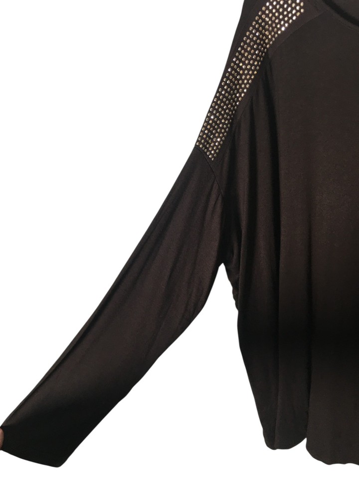 DG2 Top Women's Size 1X Black Diane Gilman Long Sleeve | eBay