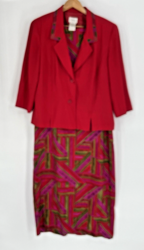 Koret Jacket Dress Suit Womens 16 Multicolor 2 Piece Sheath Set Lined ...
