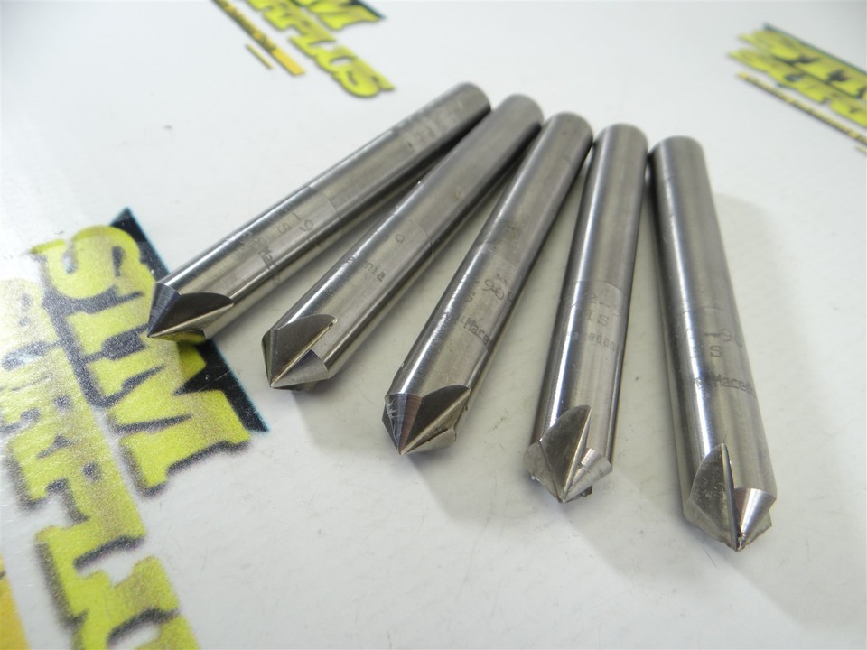 LOT OF 5 NICE EURO IMPORT HSS 3 FLUTE CHAMFER MILLS 1/2" X 90° | eBay