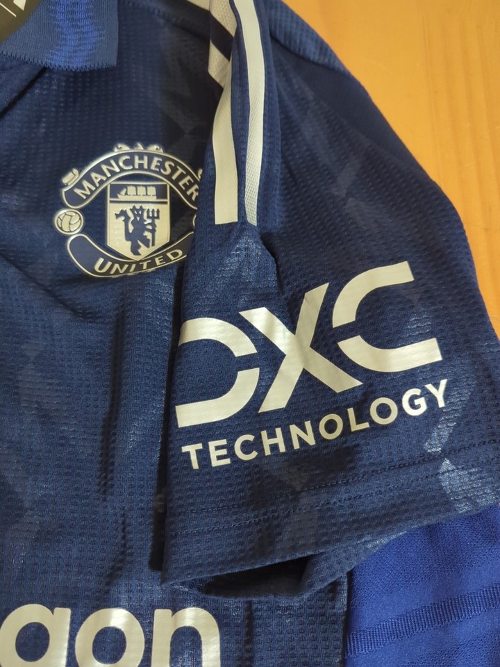 Manchester United Jersey Mens Large L Soccer Snapdragon DXC Adidas ...